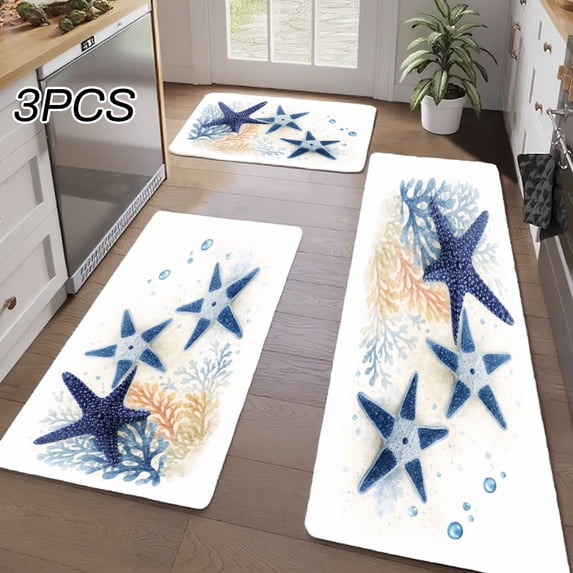 3PCS Kitchen Rugs, Welcome Door Mat set, Home Decoration for Front Door ...