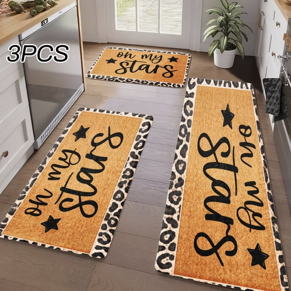 3PCS Kitchen Rugs, Welcome Door Mat set, Home Decoration for Front Door ...