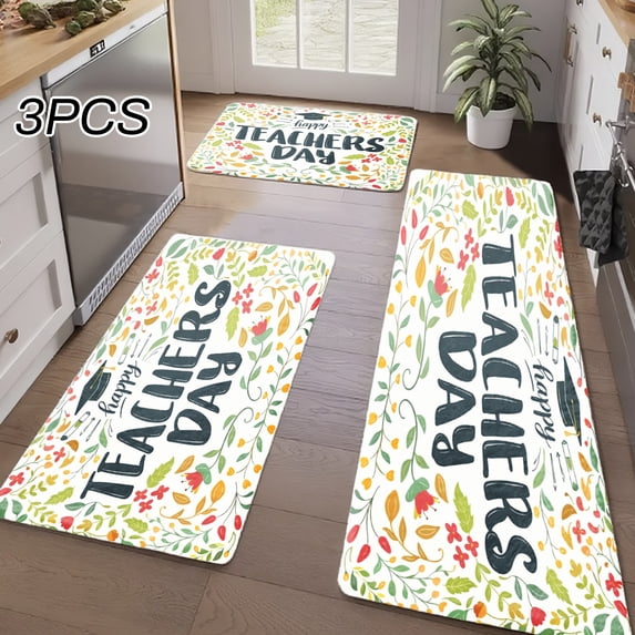 3PCS Kitchen Rugs, Welcome Door Mat set, Home Decoration for Front Door ...