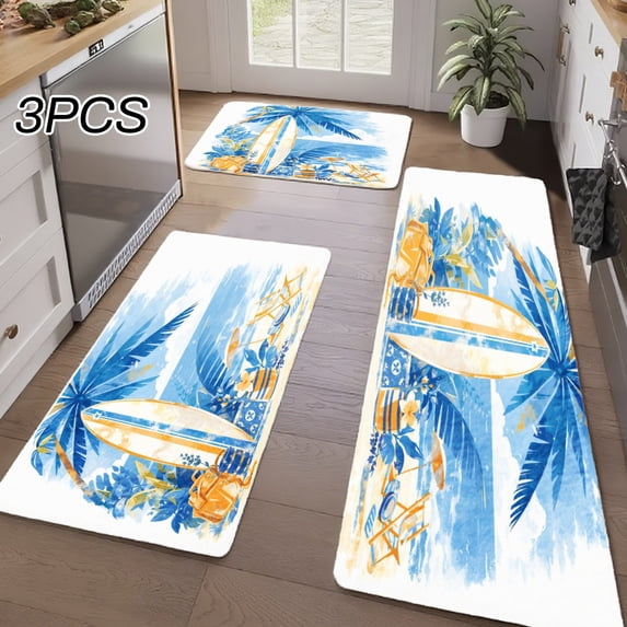 3PCS Kitchen Rugs, Welcome Door Mat set, Home Decoration for Front Door ...
