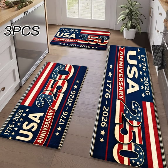 3PCS Kitchen Rugs, Welcome Door Mat set, Home Decoration for Front Door ...
