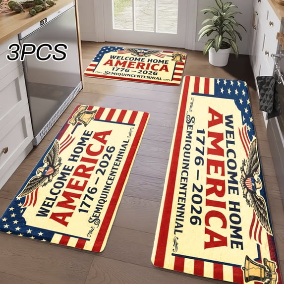 3PCS Kitchen Rugs, Welcome Door Mat set, Home Decoration for Front Door ...