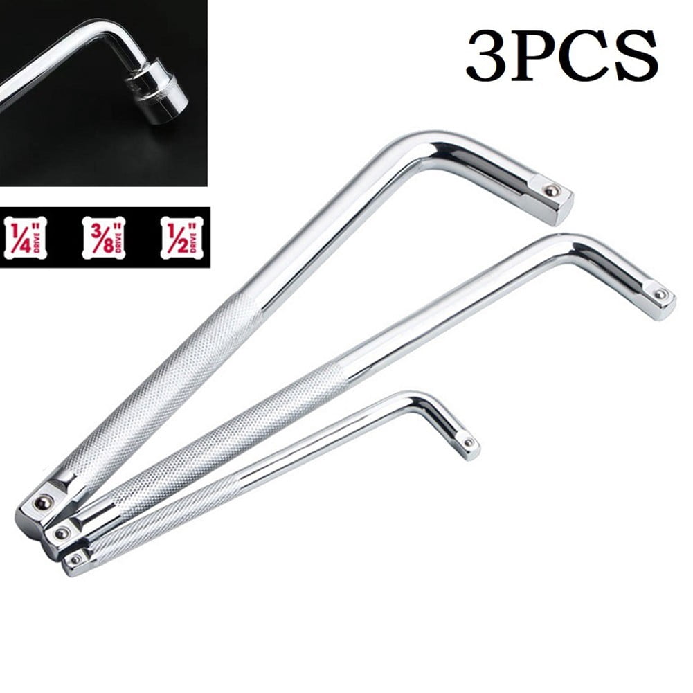 3PCS L Type Socket Bent Extension Bar 1/4" 3/8" 1/2" L-Handle Sockets ...