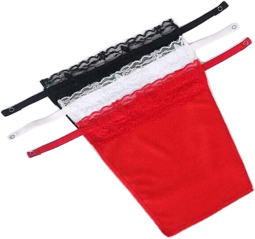 3pcs Lady Lace Clip On Mock Camisole Bra Insert Overlay Modesty Panel