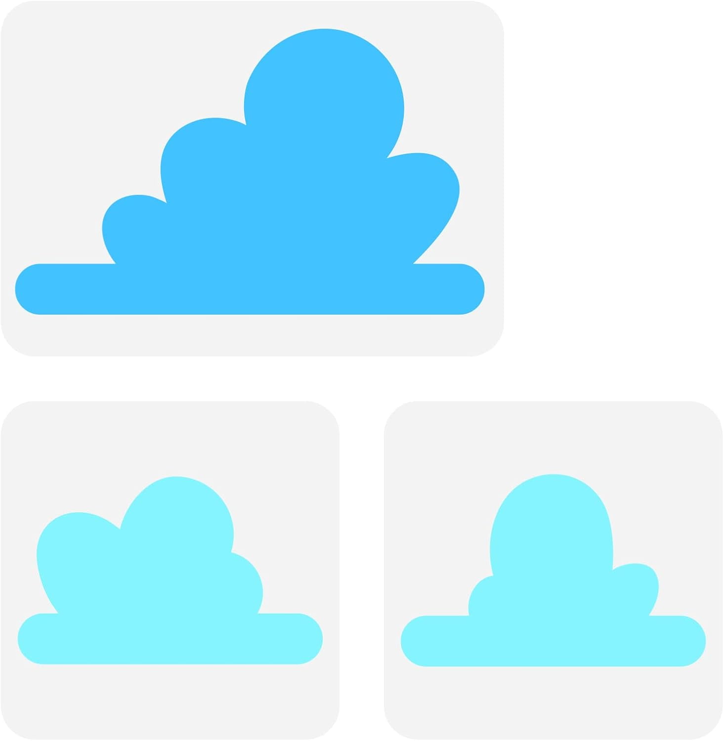 3PCS Large Cloud Paint Stencil 2 Size Wall Stencils for Kids Bedroom ...
