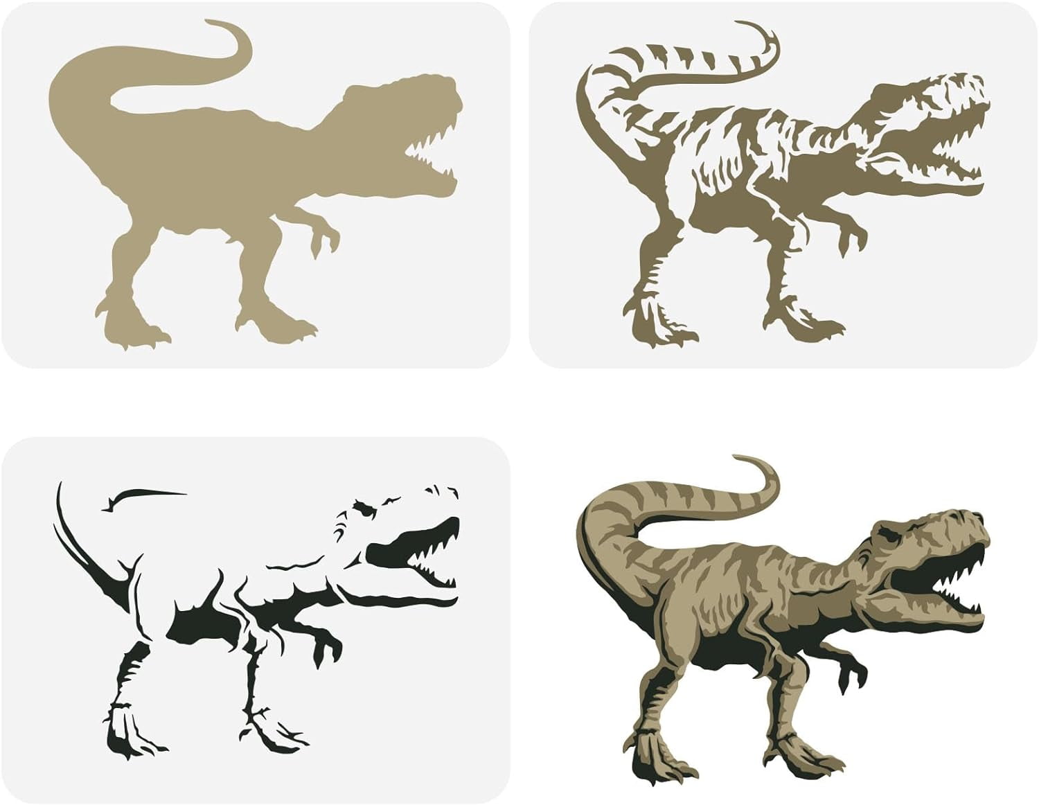 3PCS Layered Dinosaur Stencils for Painting 11.7x8.3inch Large Dinosaur ...