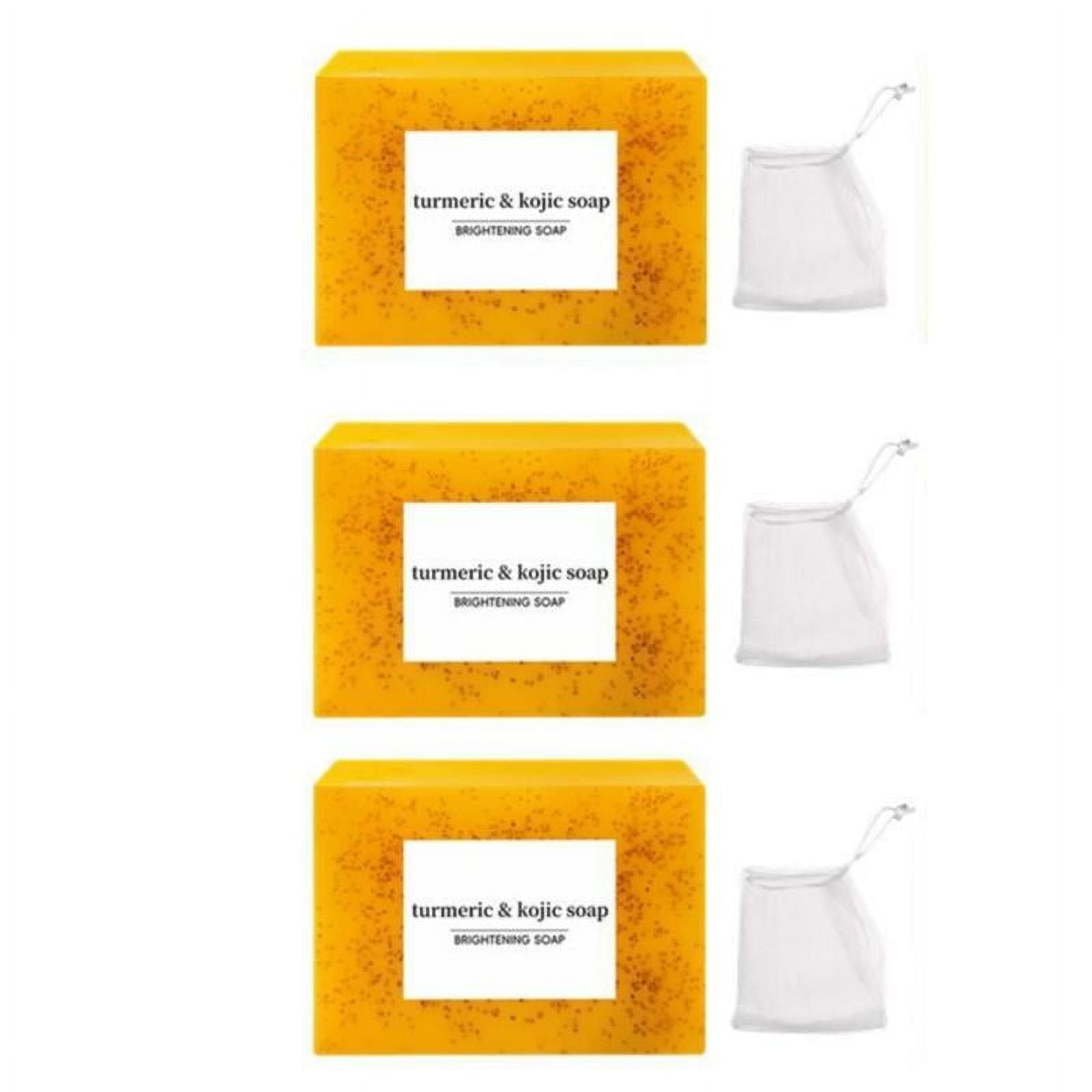 【3PCS】Lemon Turmeric & Kojic Acid Soap Bar, Face & Body Wash, Dark Spot ...