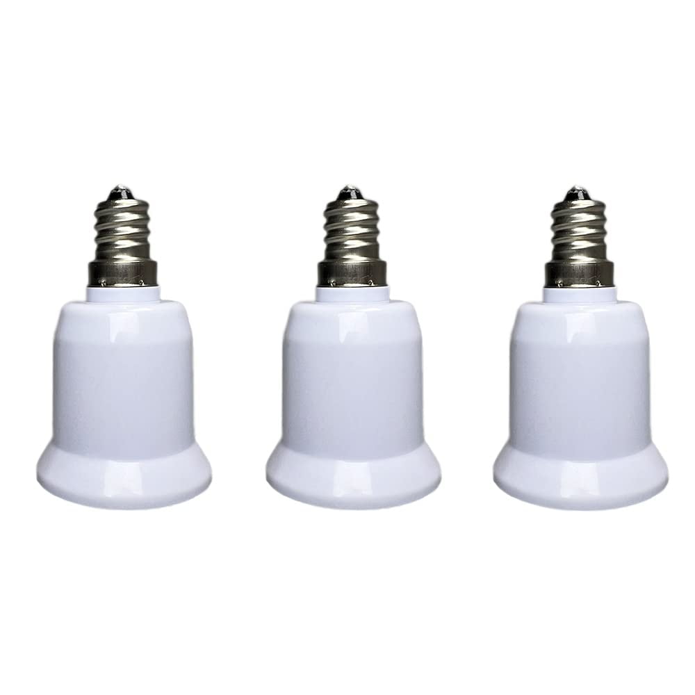3PCS Light Bulb Socket Adapter, E12 to E26 /E27 Adapter Chandelier Light Socket, Standard Medium ...