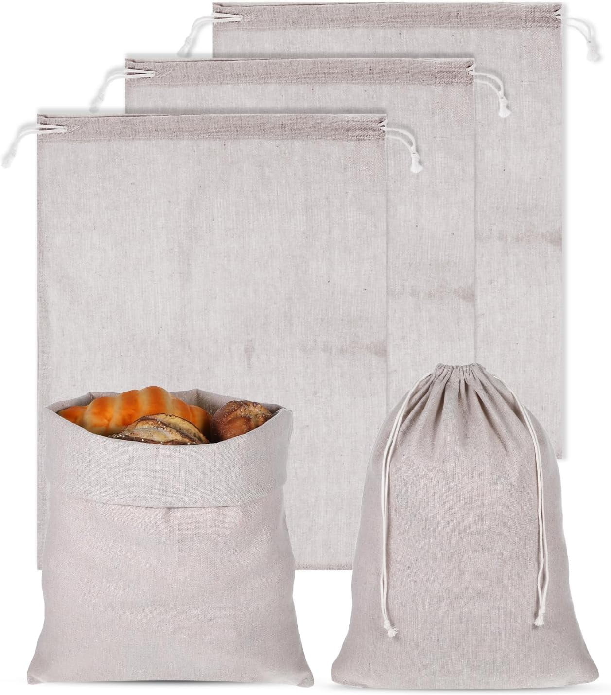 3PCS Linen Bread Bags for Homemade Bread Sourdough 12 X 16 Inch ...