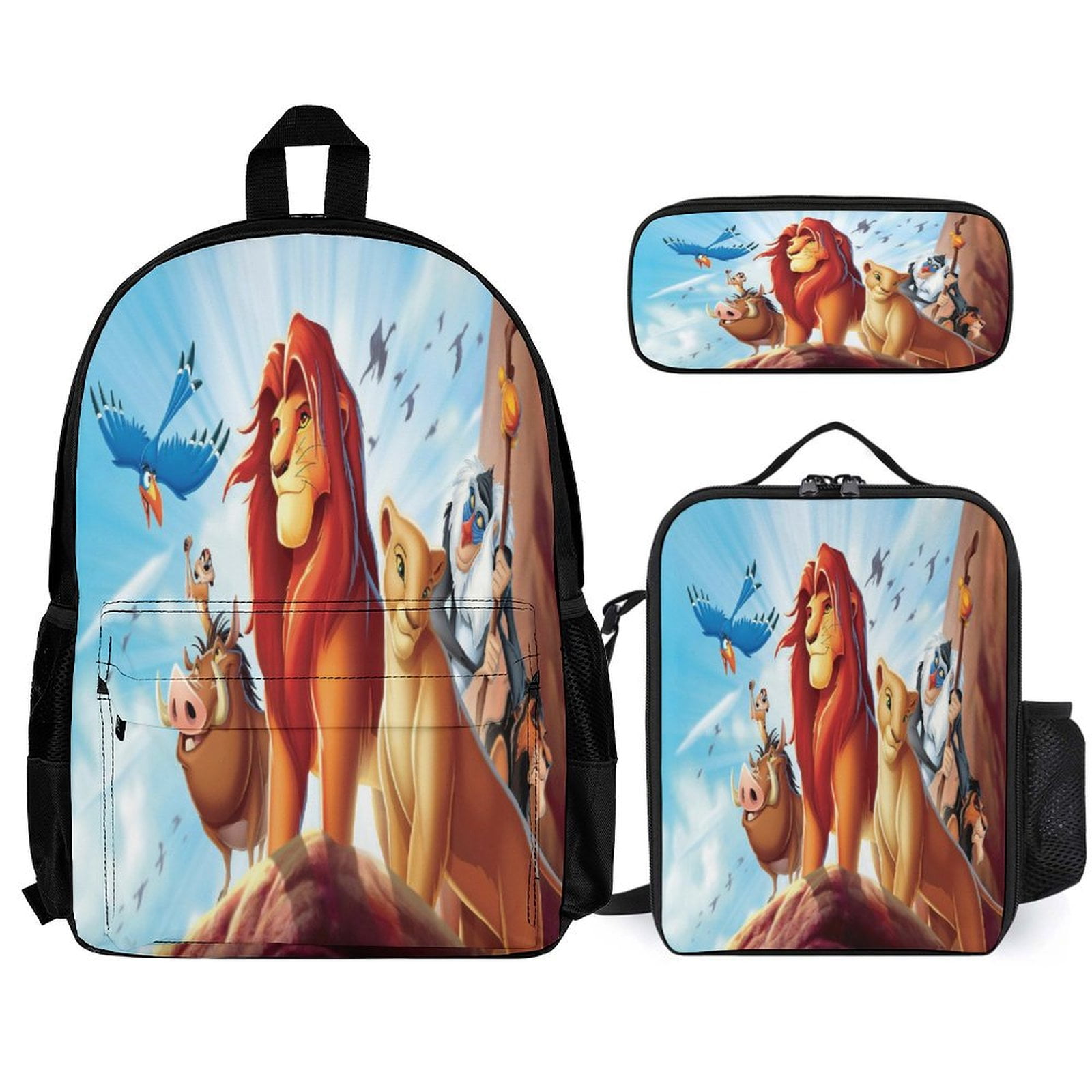 3PCS Lion Kin Backpacks Set Backpack with Lunch Box Pencil Case ...