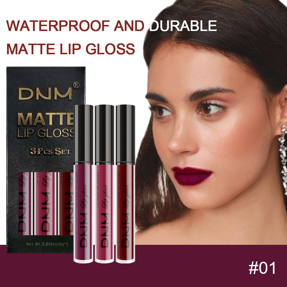 3PCS Lip Glaze Velvet Matte Lipstick Waterof Long Lasting Lip Glaze Lip ...