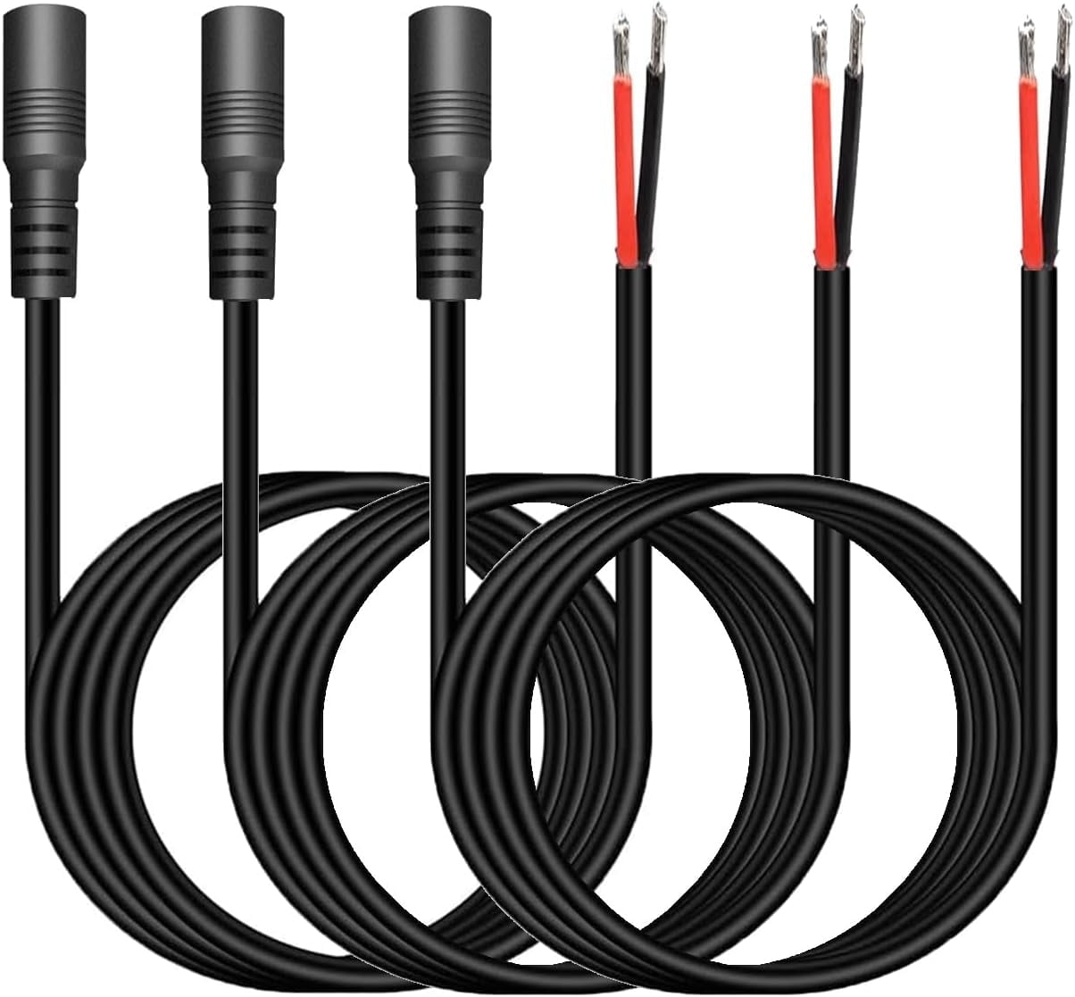 3PCS Long 18AWG Female Power Pigtail DC 5.5mm x 2.1mm Connectors,1M/3 ...