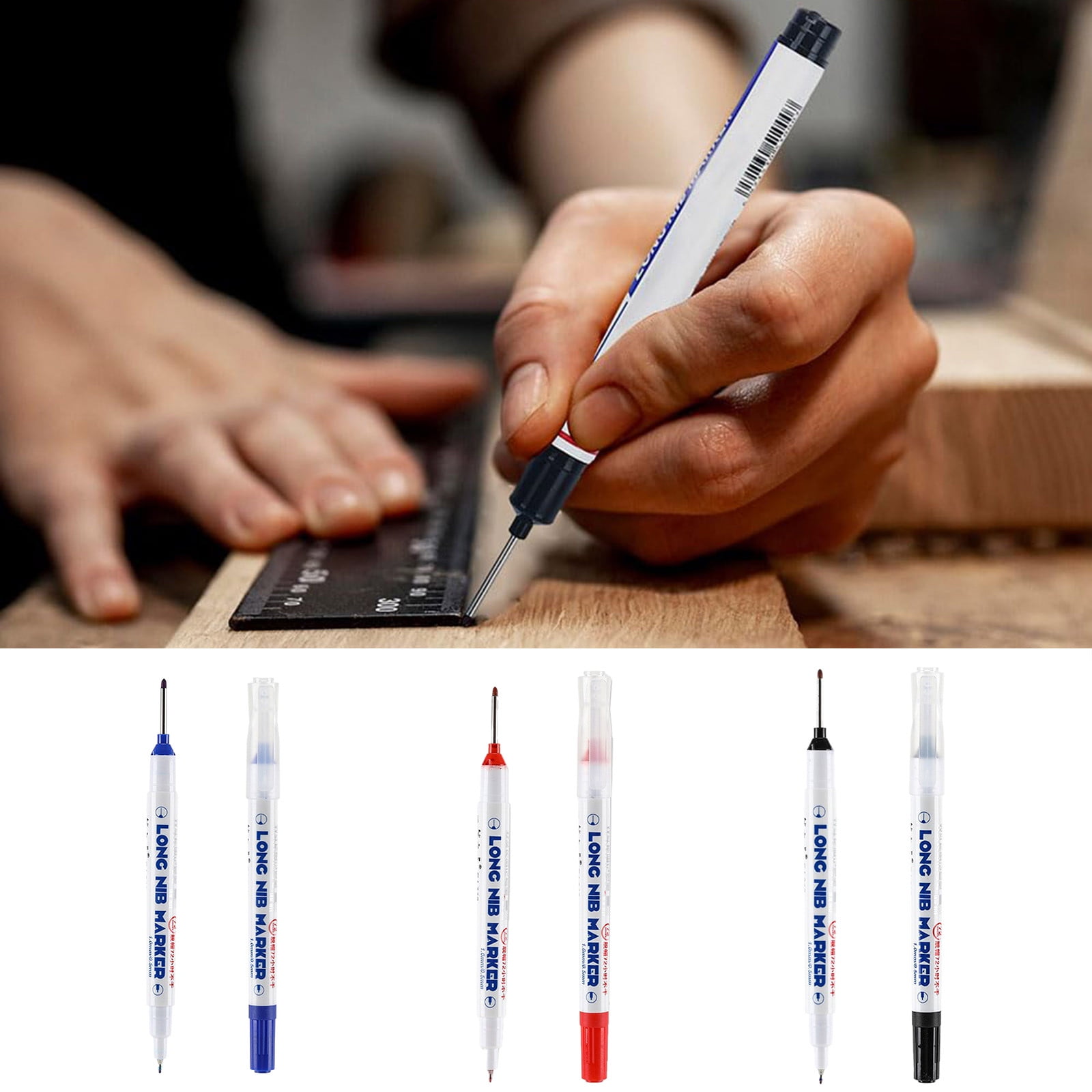 3PCS Long Head Deep Hole Marker Pen Set – 2025 Upgraded Double-Head ...