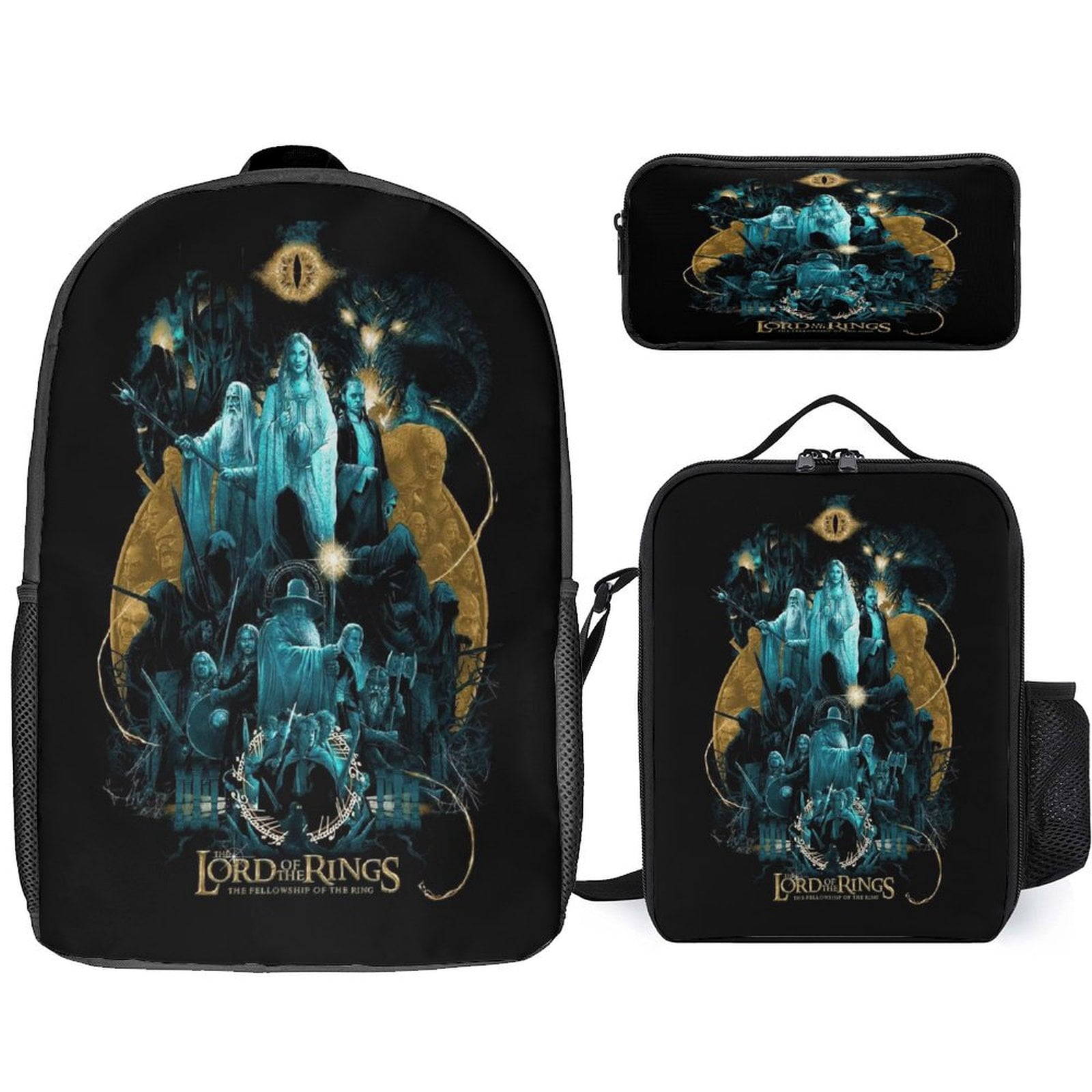 3PCS Lord of Ring Backpack Set Large Capacity Bookpacks With Lunch Box ...