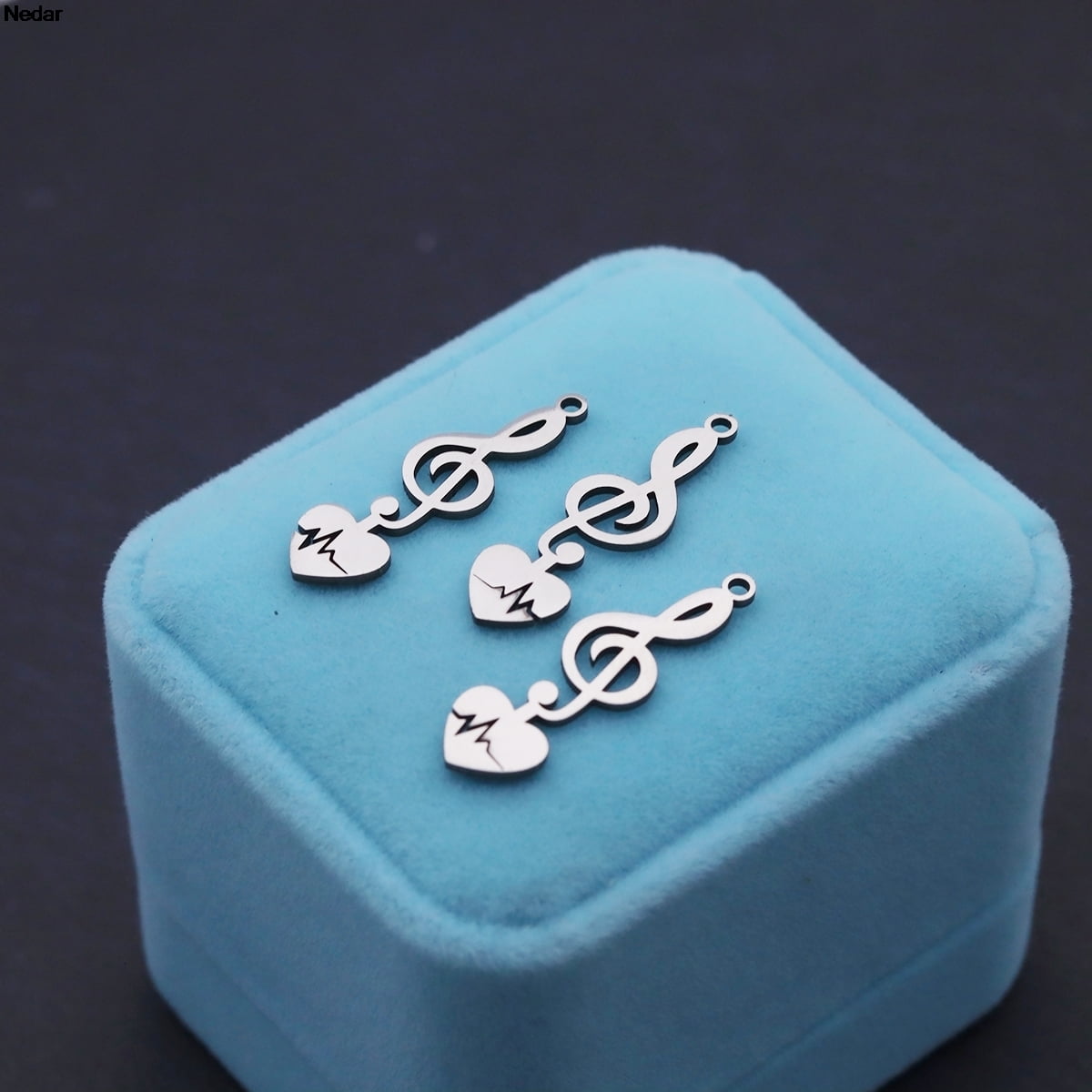 3PCS/Lot Musical Note Charms DIY Gift Music Heart Heartbeat Pendants ...