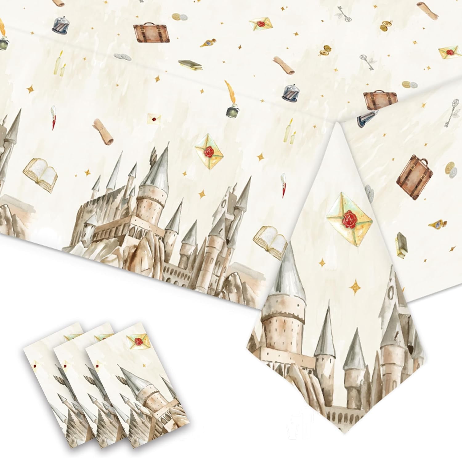 3PCS Magical Tablecloth,Disposable Wizard School Plastic Table Cover ...
