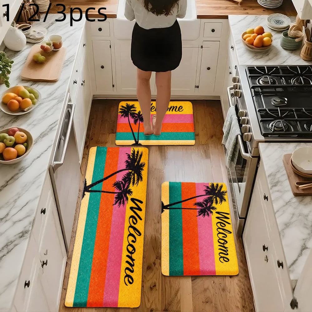 3PCS Mat Set, Welcome Door Rug, Home Decoration for Front Door, Kitchen ...