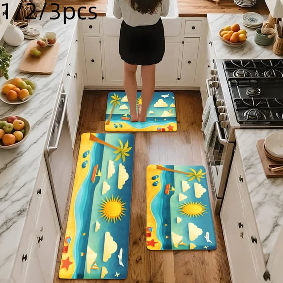 3PCS Mat Set, Welcome Door Rug, Home Decoration for Front Door, Kitchen ...