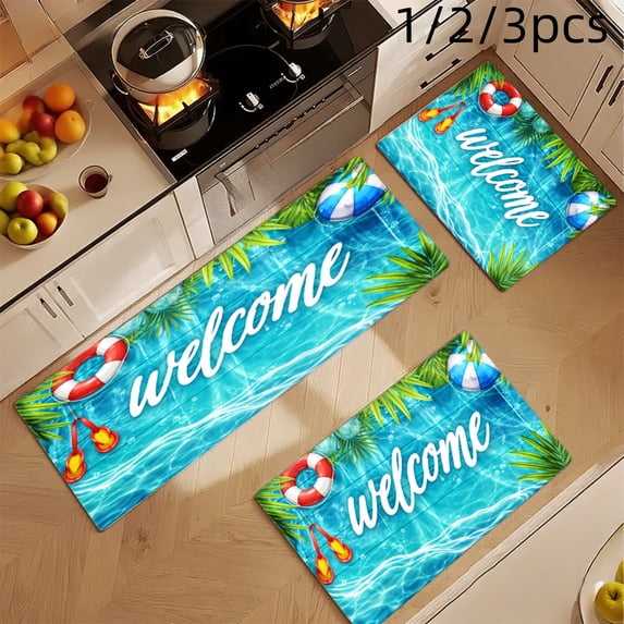 3PCS Mat Set, Welcome Door Rug, Home Decoration for Front Door, Kitchen ...