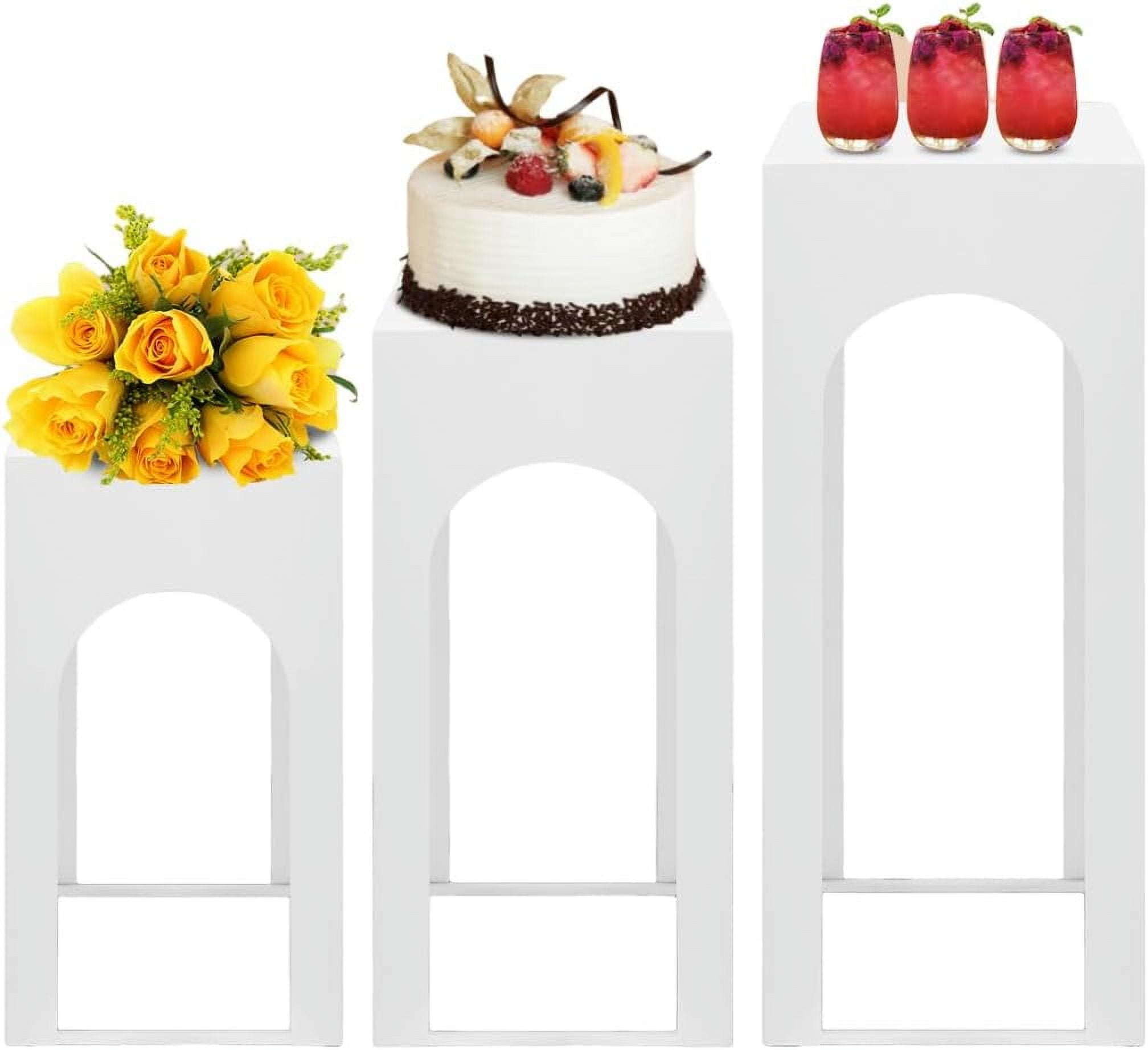 3PCS Metal Pedestal Stands, Square Pedestal Stands for Parties, Flower ...