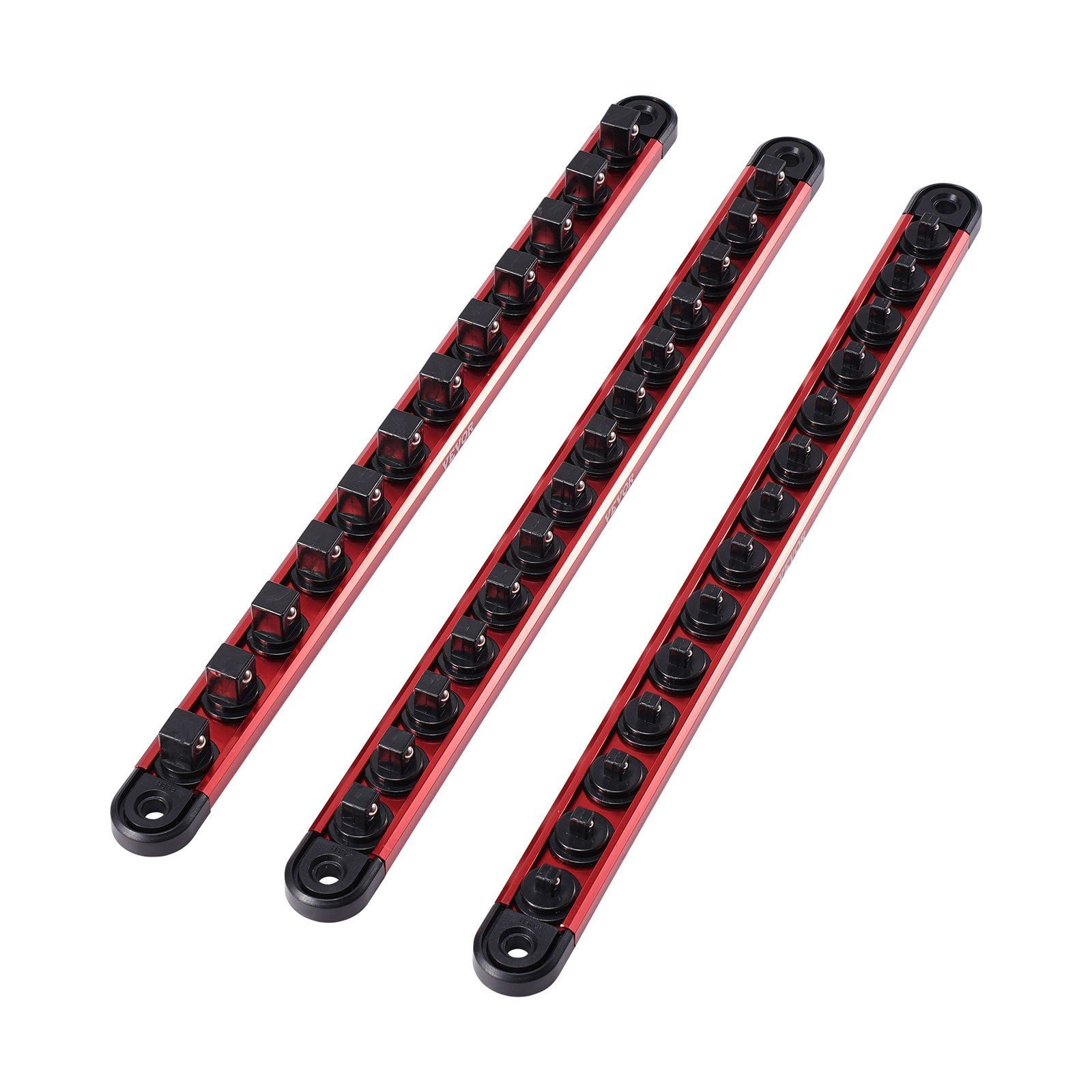 3PCS Metric SAE Aluminum Socket Organizer Rail Set Heavy Duty Socket ...