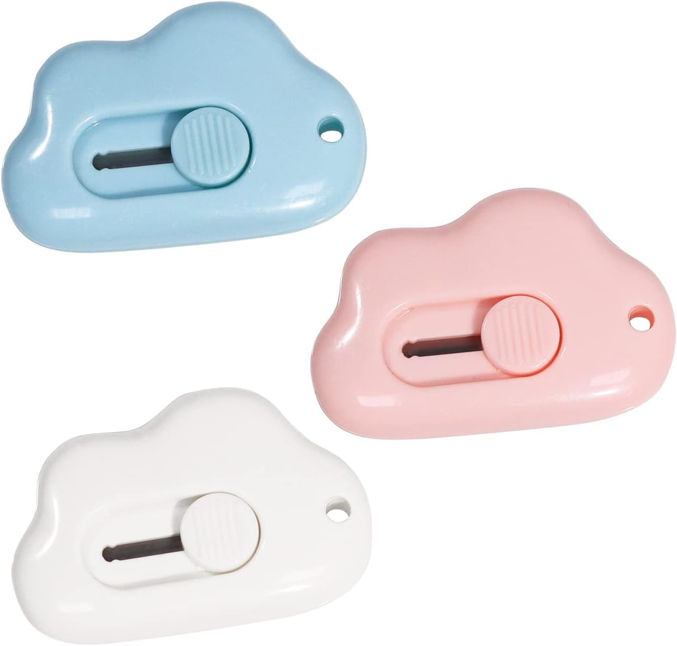 3PCS Mini Cloud Shaped Utility Knife, Portable Retractable Box Cutter ...