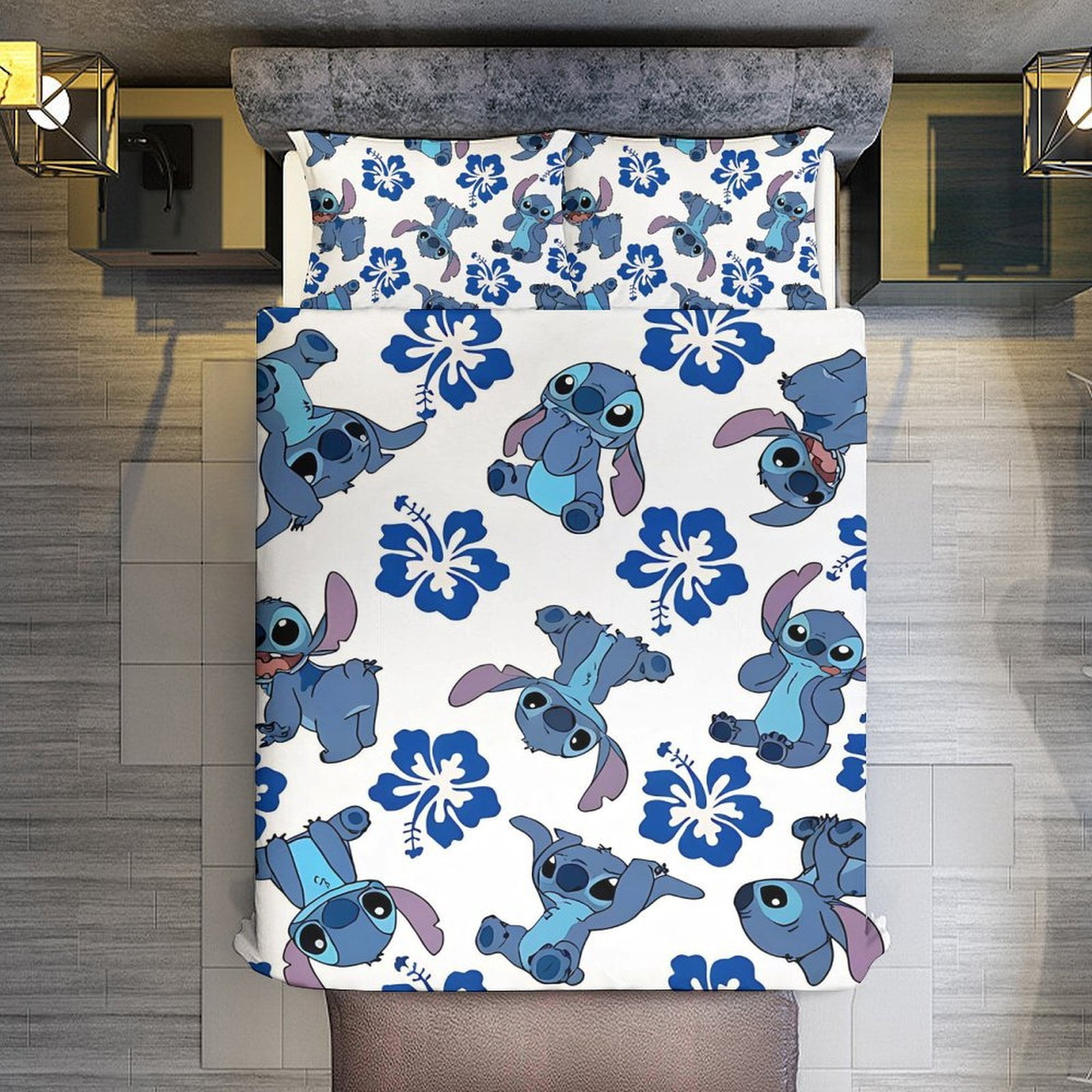 3PCS Modern 3D Stitch Cartoon Duvet Cover Set Twin, 1 Duvet Cover And 2 ...