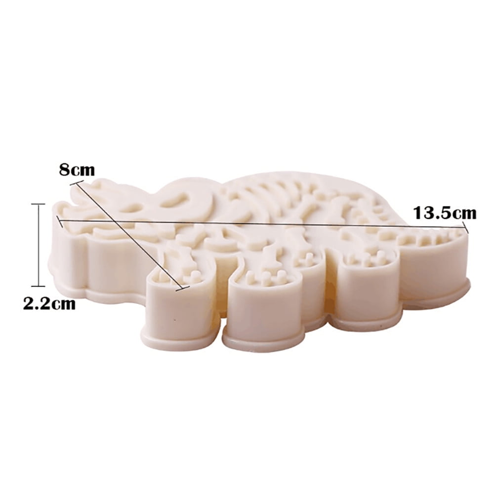 3PCS Mold Cookie 3D Shape Dinosaur Mold Baking Cake Mould White ...