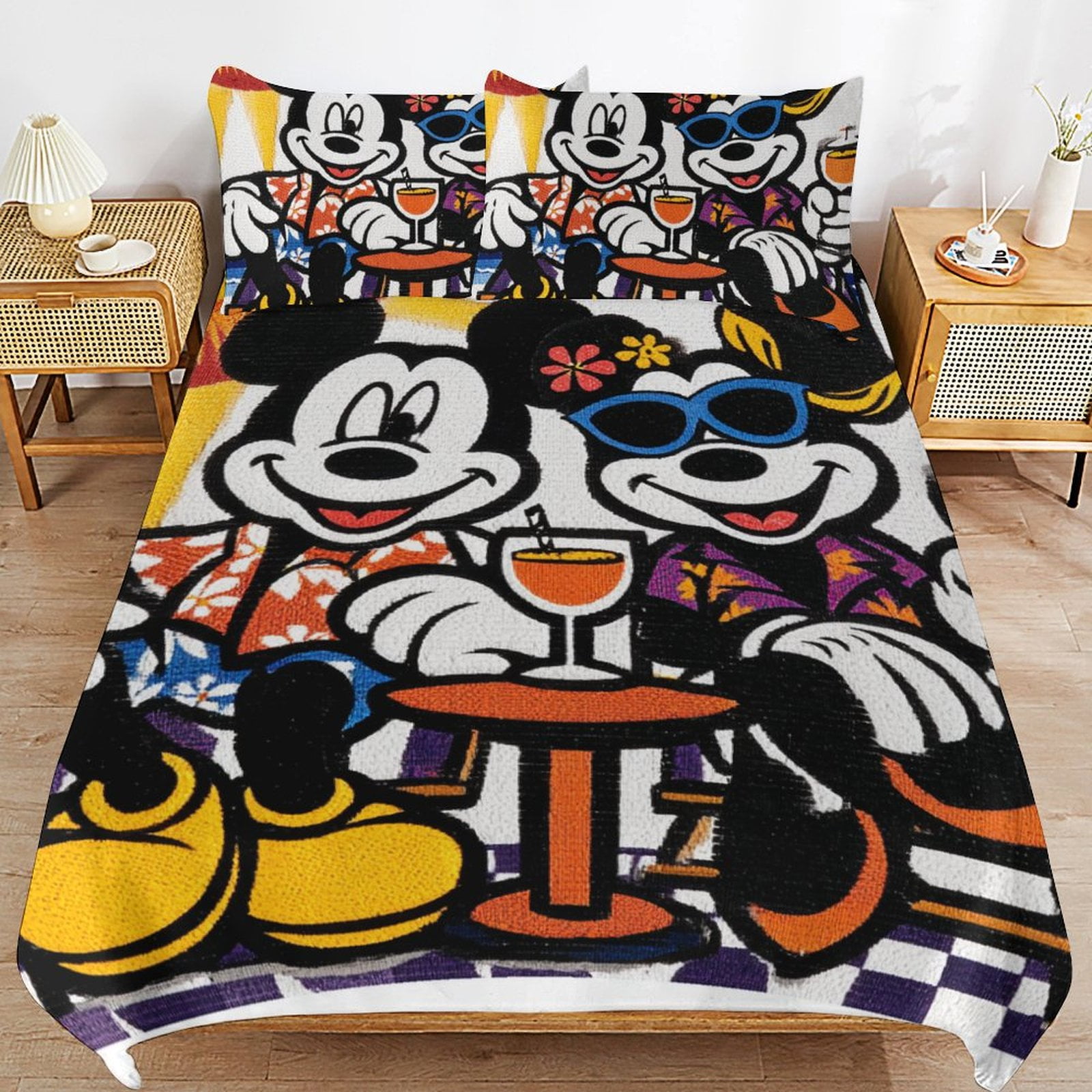 3PCS Mouse Design Duvet Cover Set Twin, 1 Duvet Cover And 2 Pillowcase, Duvet Cover for Kids ...