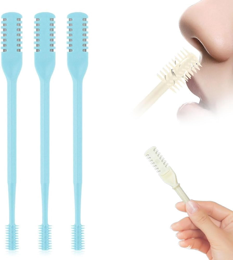 3PCS Nasal Hair Cutter,2026 Upgraded Manual 360° Rotating Nostril Hair ...