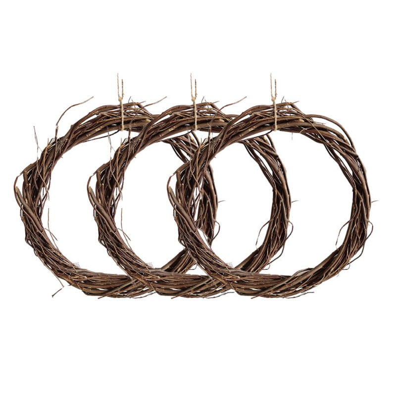 3PCS Natural Dried Wood Branch Wreath Base Frame Wreath Twigs Vine ...