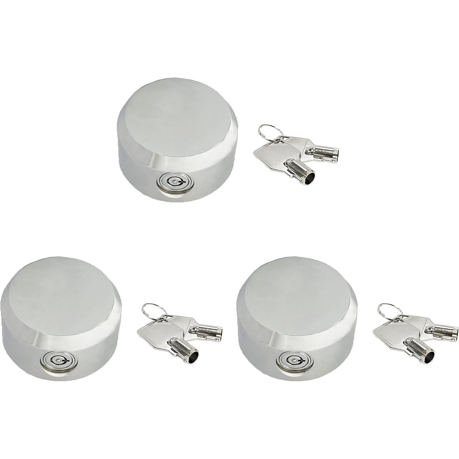 3PCS New Released Hidden Shackle Hockey Puck Round Padlock Van Trailer ...