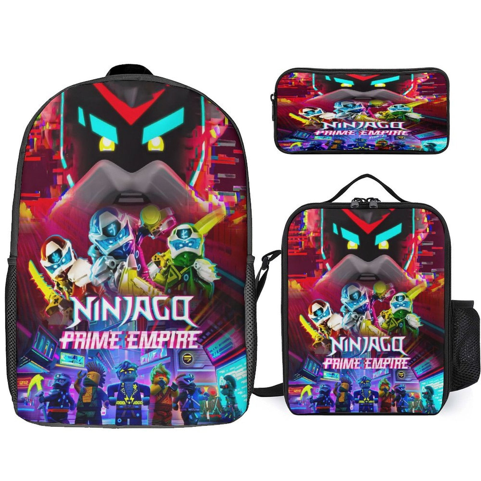 3PCS Ninj-,AG0 Backpack Set Large Capacity Bookpacks With Lunch Box ...