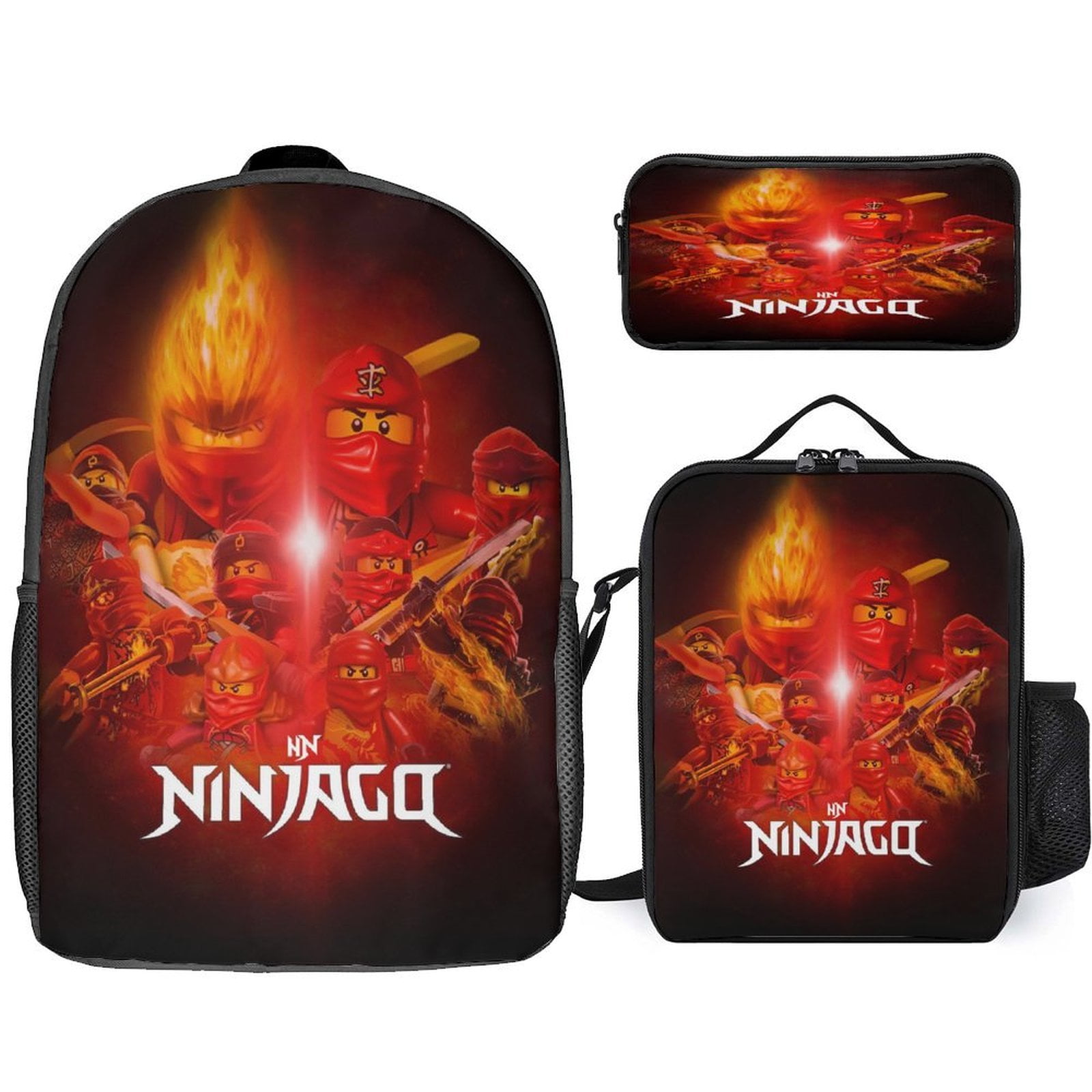 3PCS Ninj-,AG0 Backpack Set Large Capacity Bookpacks With Lunch Box ...