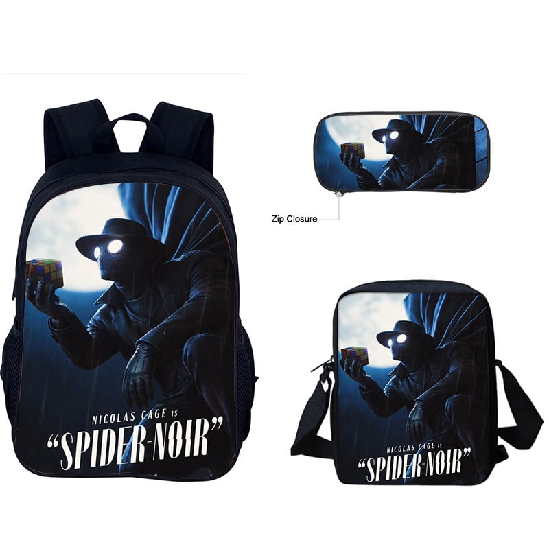 3PCS Noir School Backpack Set, Large Capacity Student Back to School ...
