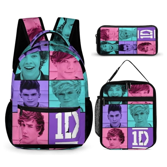 3PCS One Direc-,Ti0n Backpac Set Durable Backpac with Lunch Bag Pencil ...