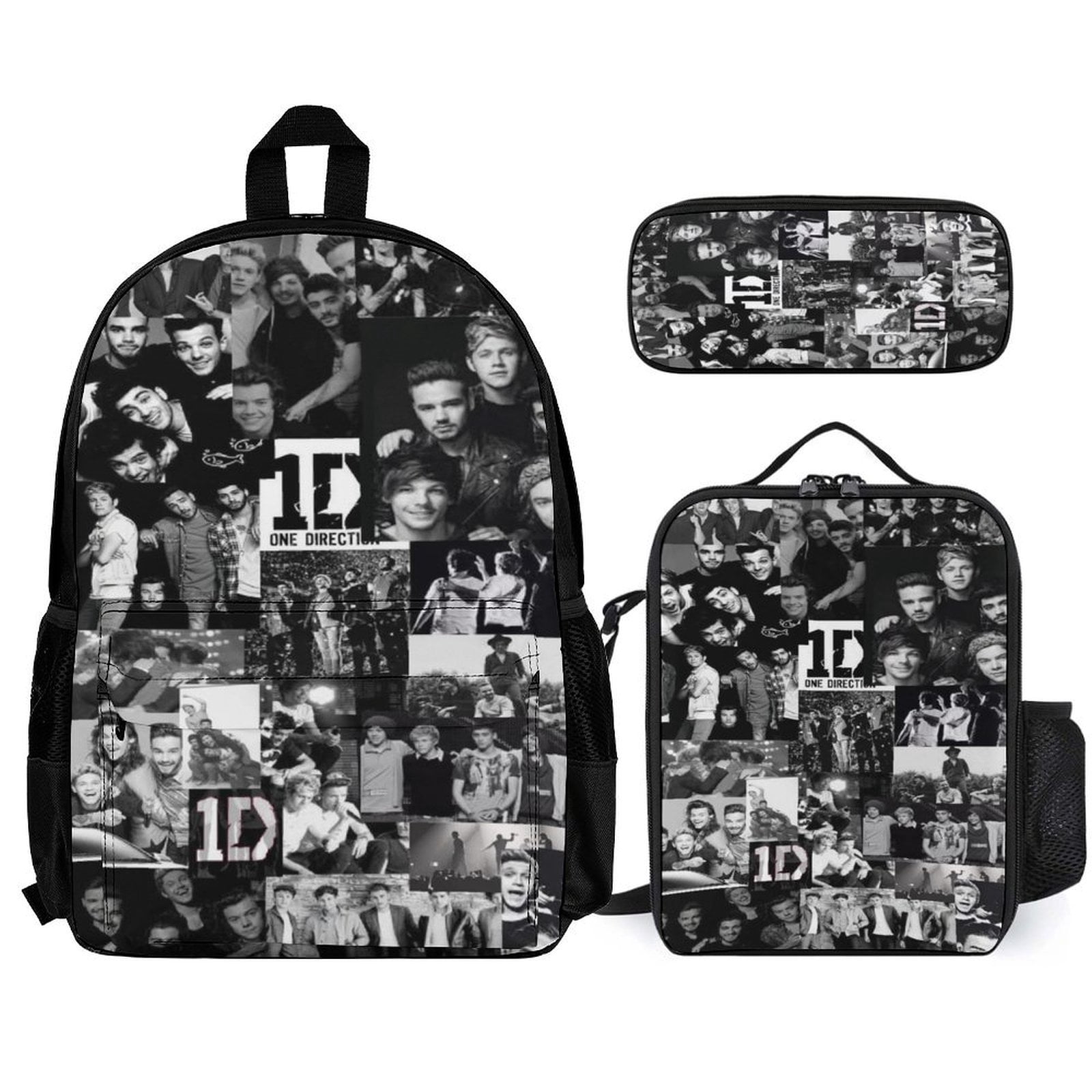 3PCS One Direc-,Ti0n Backpack Set With Front Pocket Large Capacity Bookpacks With Lunch Box ...