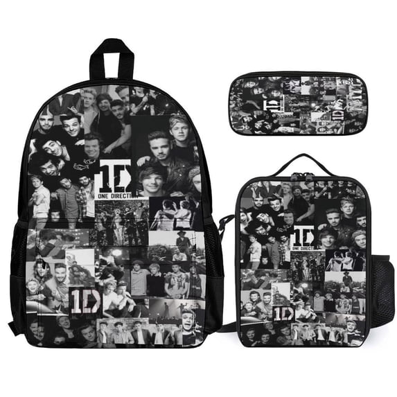 3PCS One Direc-,Ti0n Backpack Set With Front Pocket Large Capacity ...