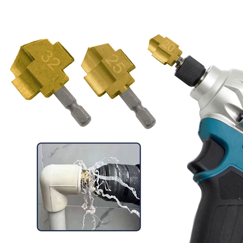 3PCS PPR Lifting Stepped Drill Bit Hexagon Shank Water Pipe Connection ...