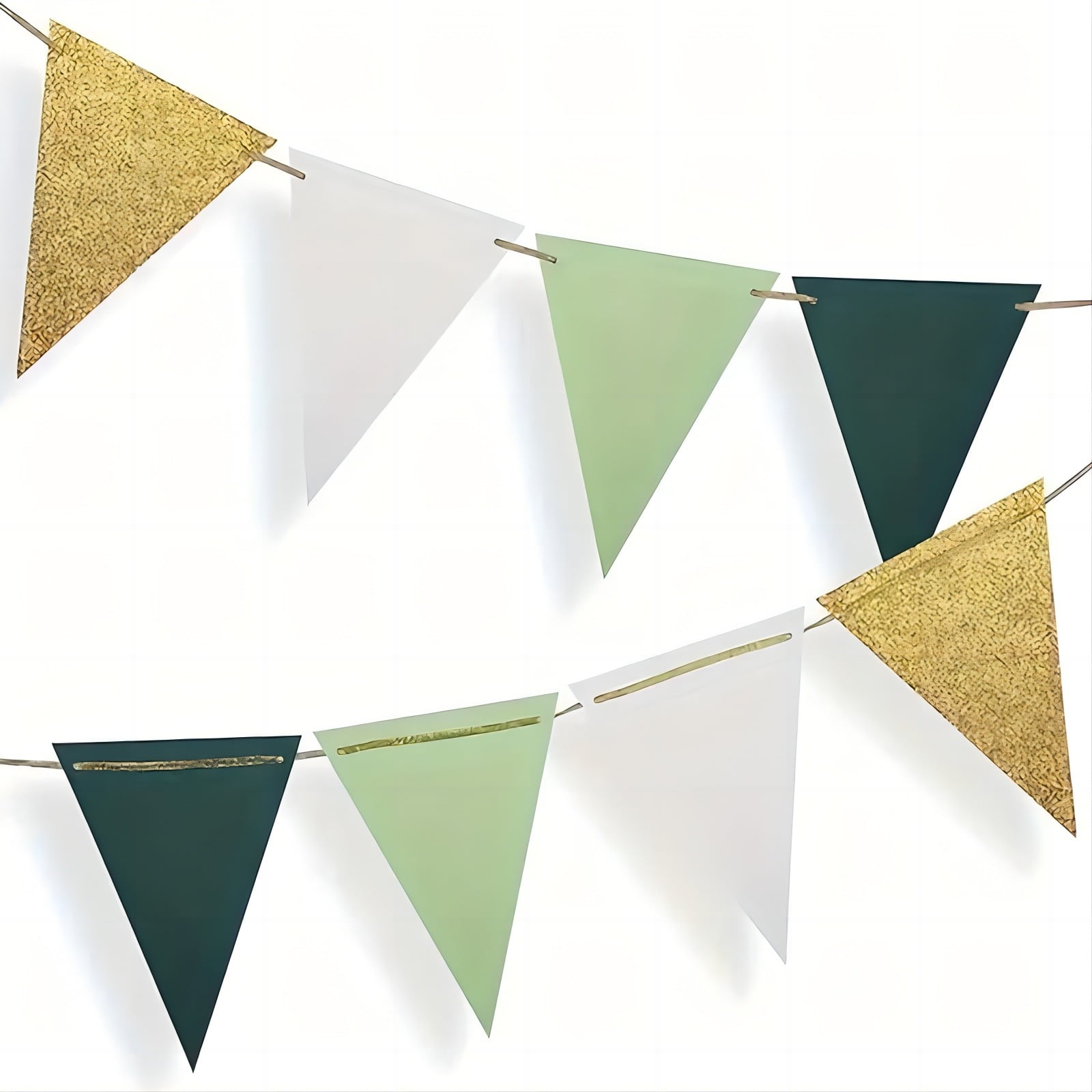 3PCS Party Decorations Maroon Champagne Gold Triangle Flag Bunting ...