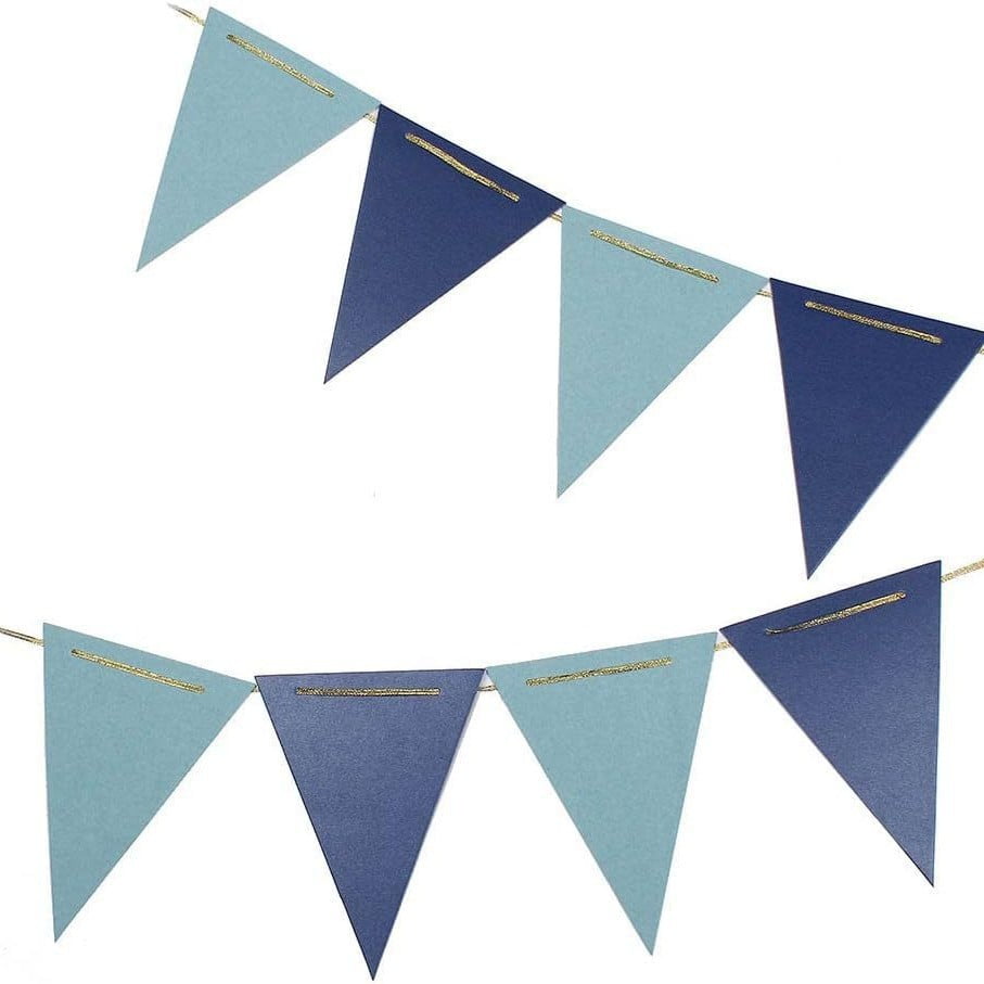 3PCS Party Decorations Maroon Champagne Gold Triangle Flag Bunting ...