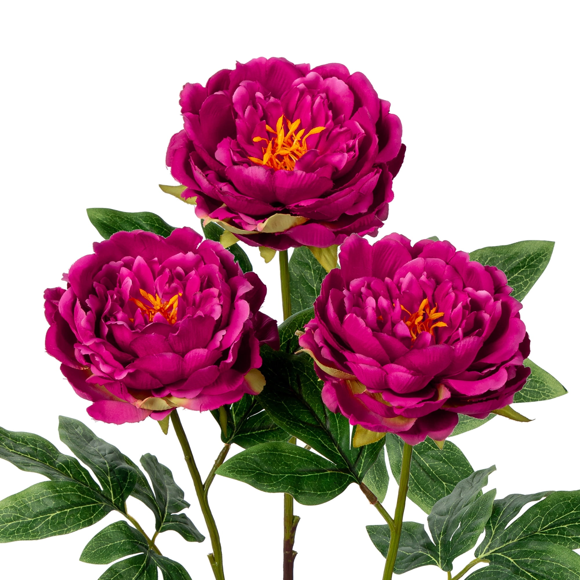3PCS Peonies Artificial Flowers 24'' Faux Silk Flowers Real Touch Fake ...