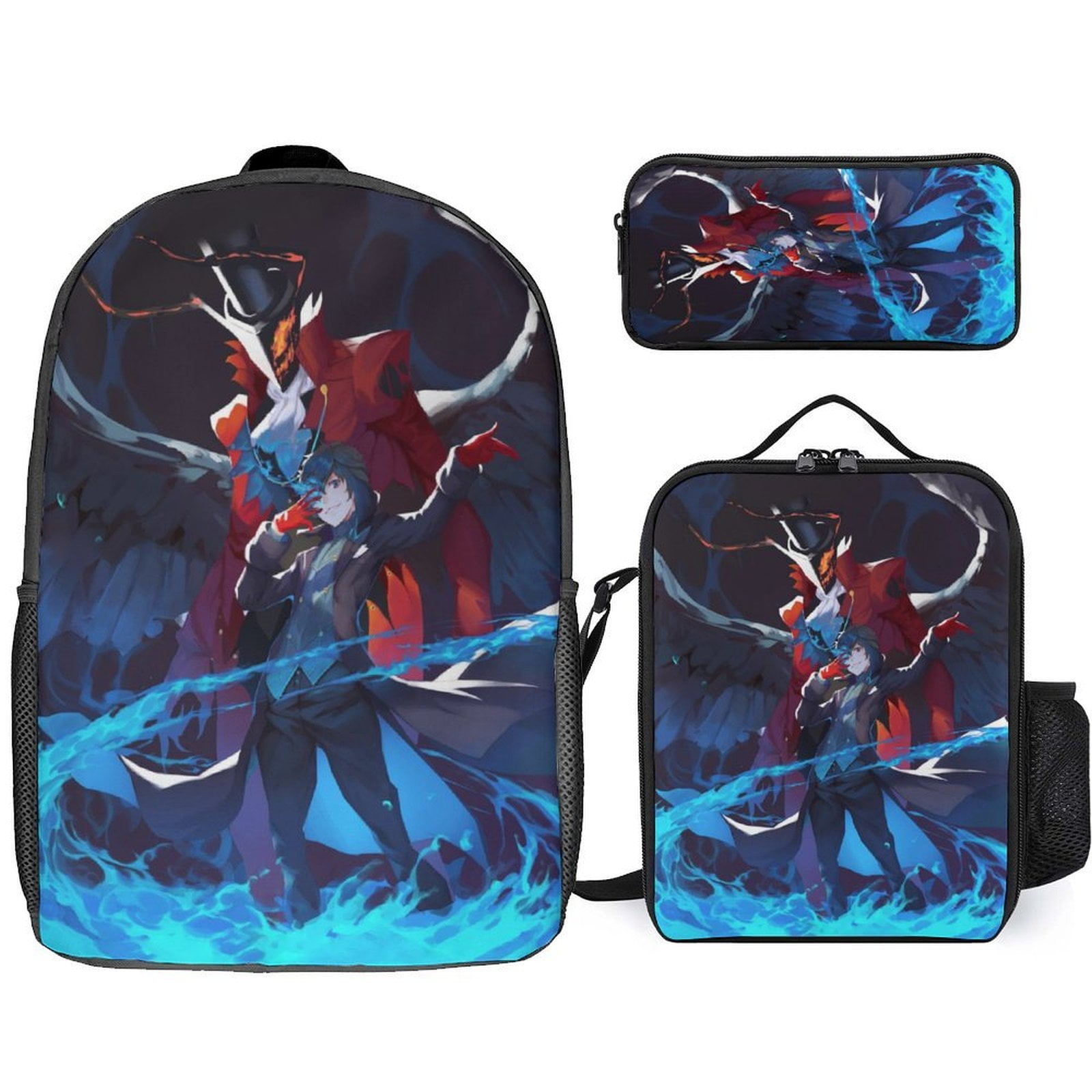 3PCS Per-Sona 5 Backpack Set Large Capacity Bookpacks With Lunch Box ...