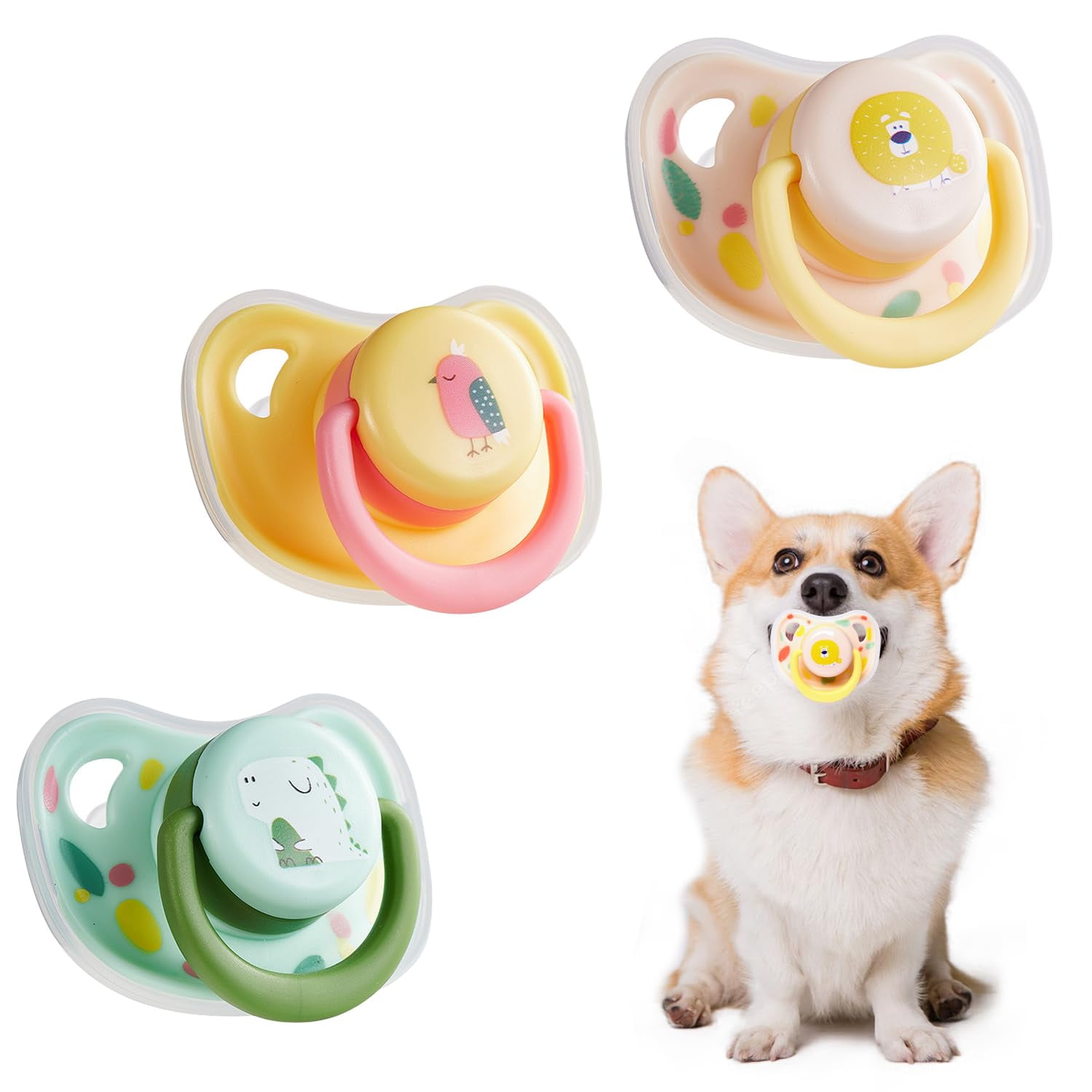 3PCS Pet Dog Silicone Pacifier, Pet Silicone Calming Pacifier, 2024 New ...