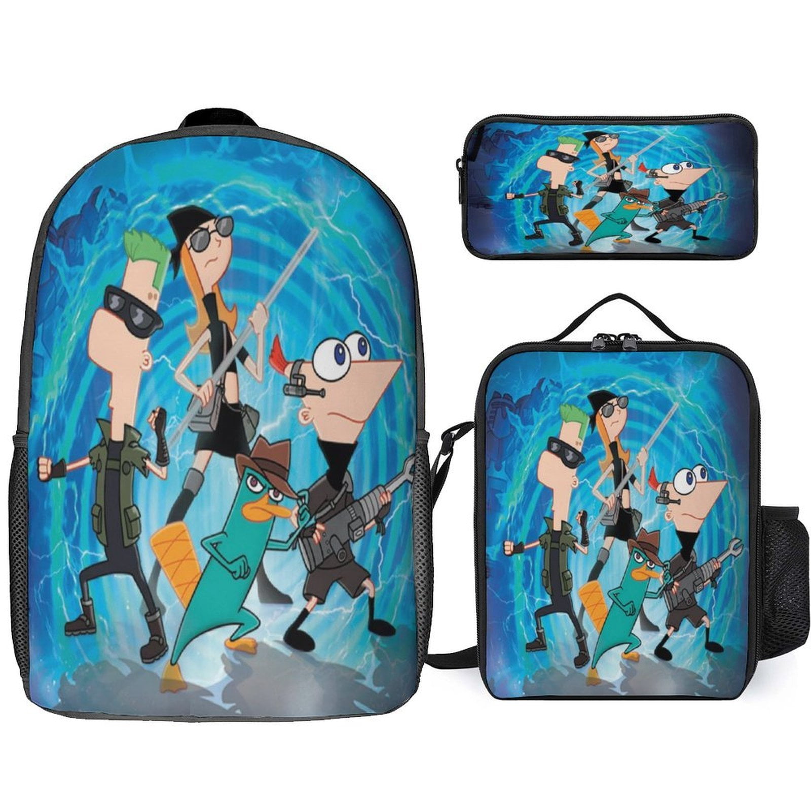 3PCS Phi-Neas Friend F-erb Backpack Set Large Capacity Bookpacks With ...