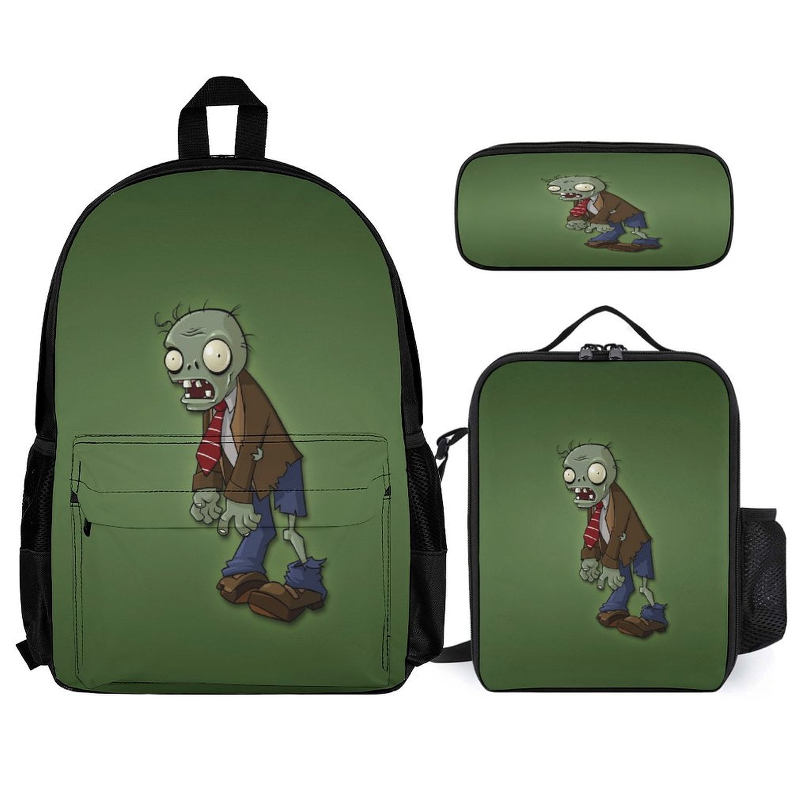 3PCS Plants Vs Zombies Backpacks Set Backpack with Lunch Box Pencil ...