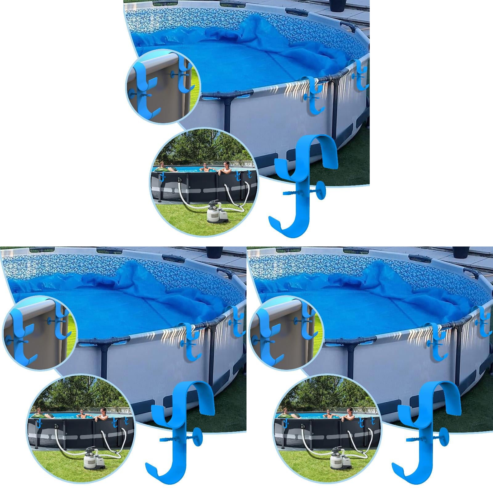 3PCS Pool Pole Hanger Organizer Adjustable Poolside Storage for ...