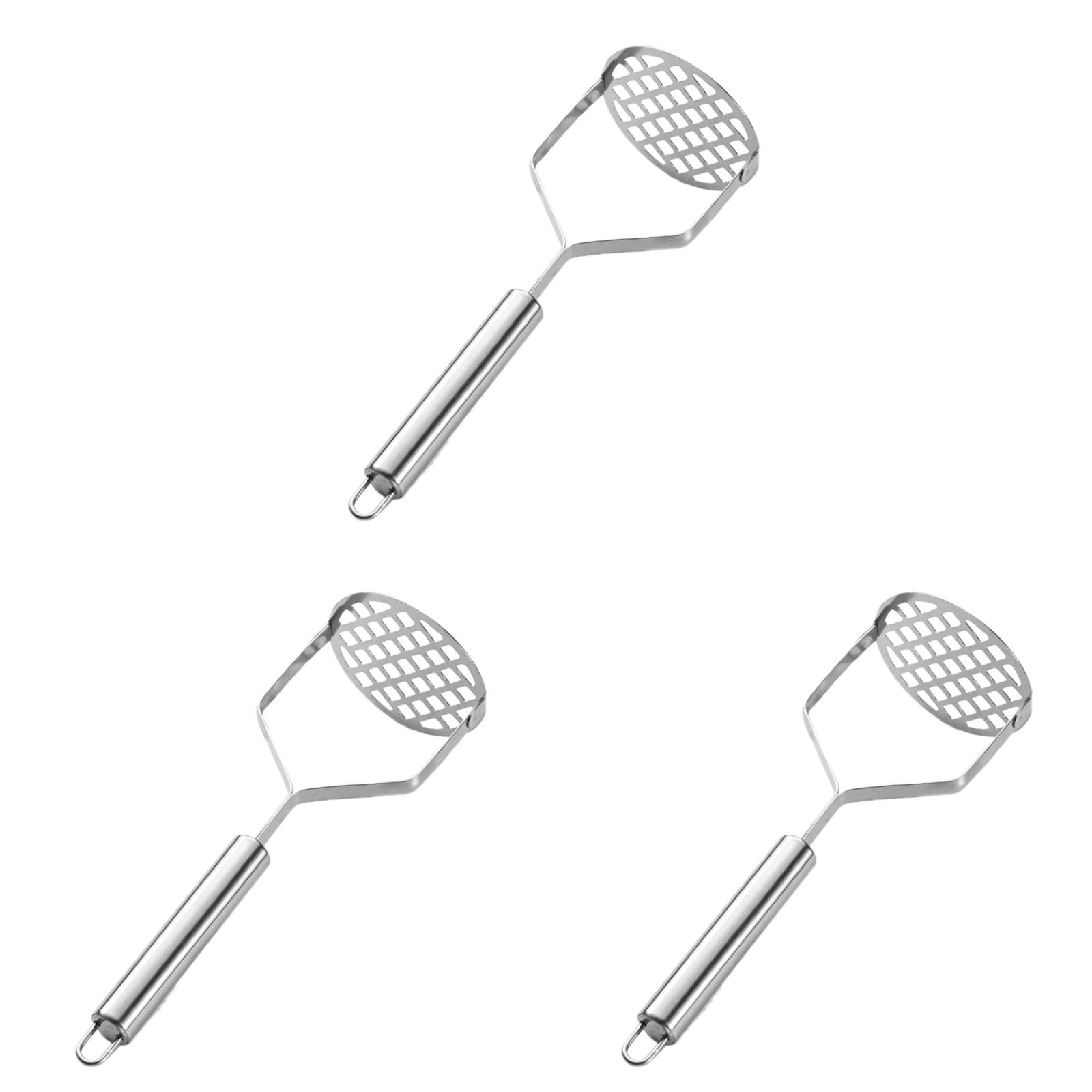 3PCS Potato Masher Stainless Steel Heavy Duty Metal Food Masher Utensil ...
