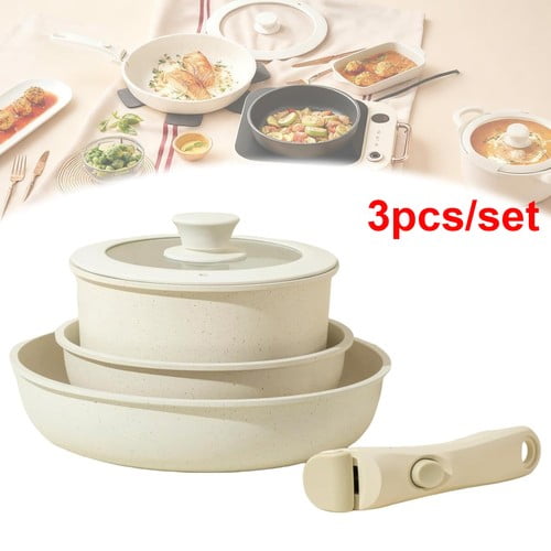 3PCS Pots and Pans Set Non Stick Cookware Set Ceramic Nonstick Frying Pan Set - Walmart.com