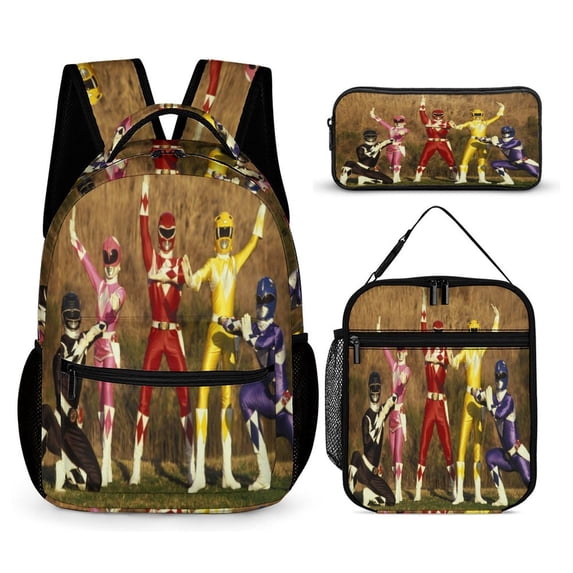 3PCS Power Team Ran-,Ger2 Backpac Set Durable Backpac with Lunch Bag ...